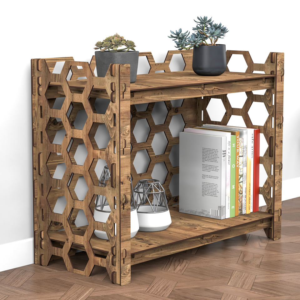 Honeycomb LUX 2-tier Bookshelf Bookcase Shelving Unit - Hexagonica
