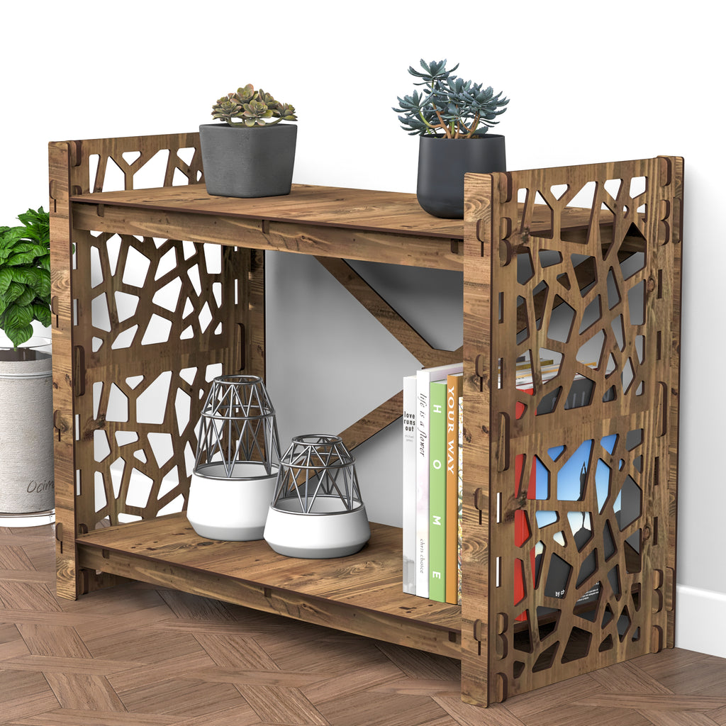 Wooden Bookshelves, Natural Wood Bookcases - Hexagonica